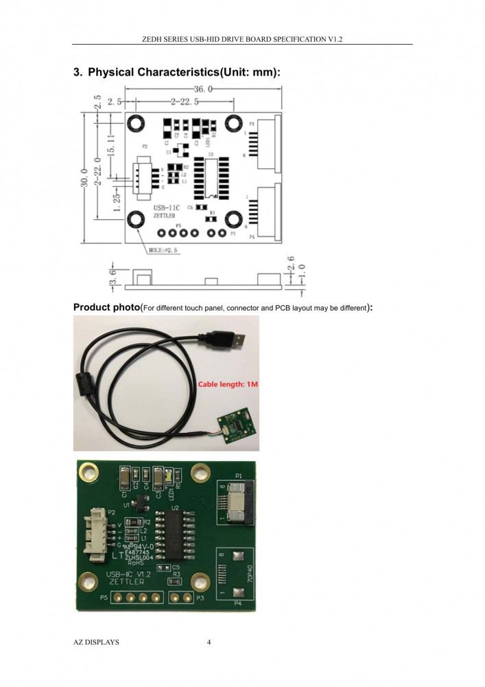 ZEDP0500D19 specification document page 4