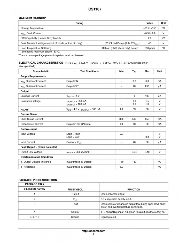 CS1107 datasheet page 3