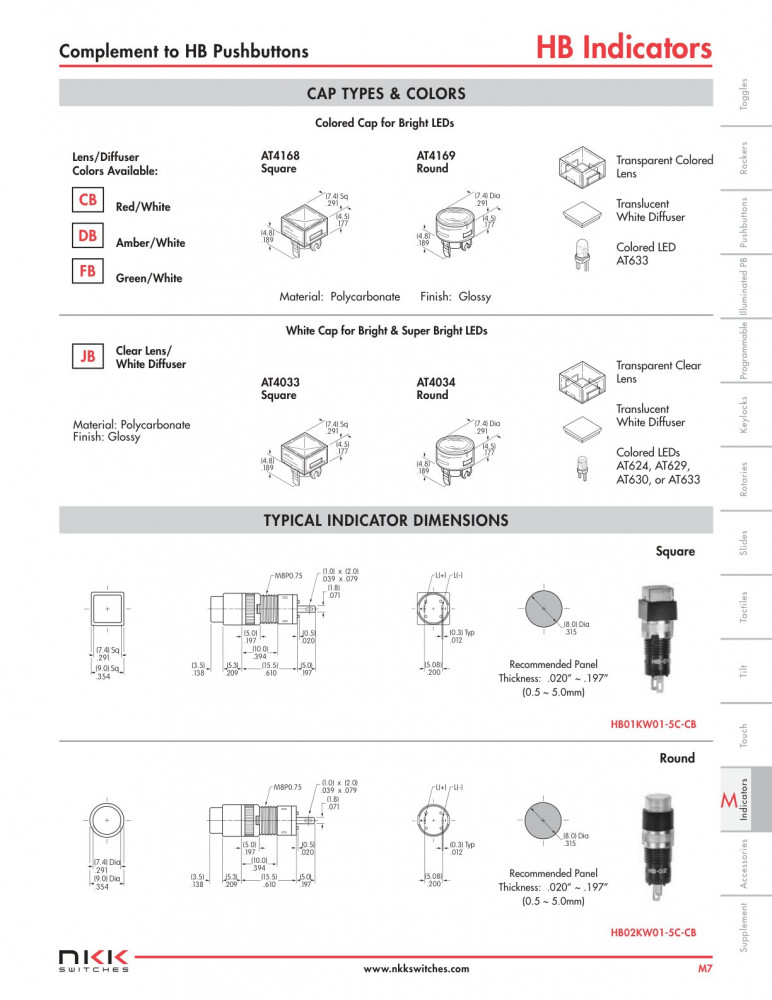 NKK Switches HB series indicator catalog page 2