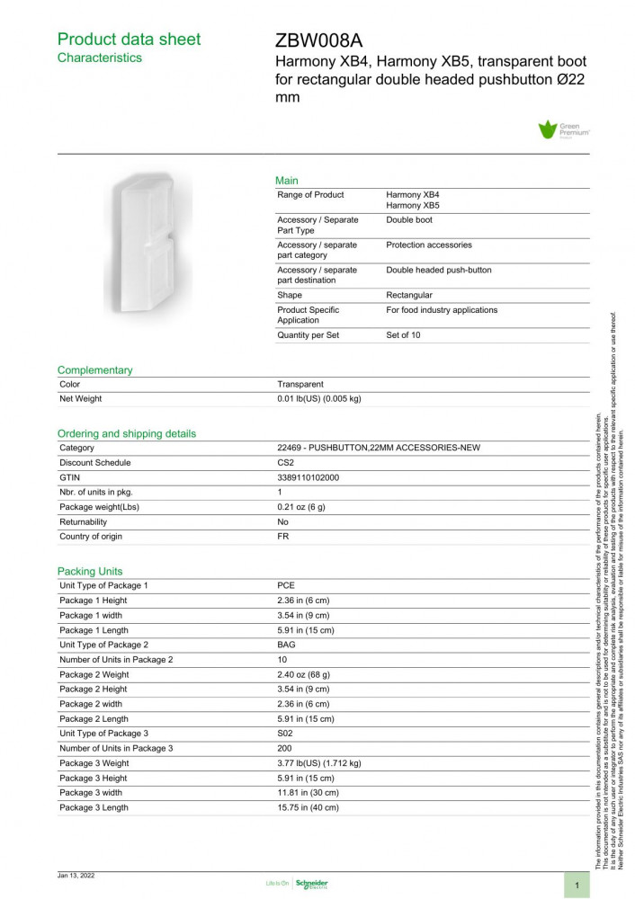 ZBW008A technical document page 1