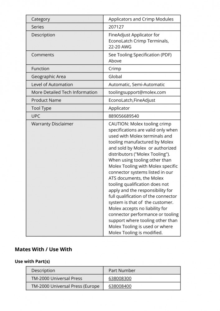 MOLEX 639036300 product document, page 2