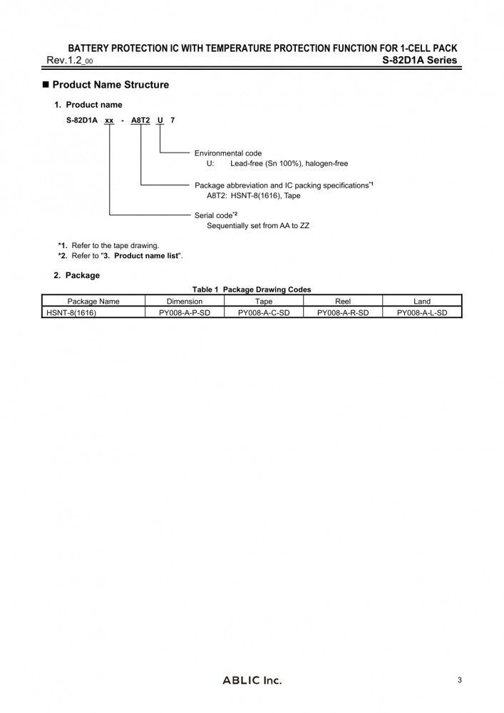 S-82D1A datasheet page 3