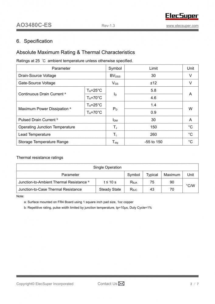 AO3480C-ES datasheet page 2