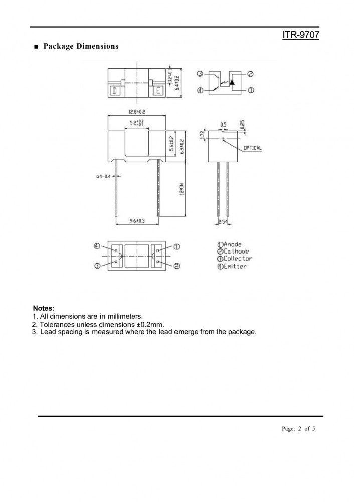 DP-ITR9707 datasheet page 2
