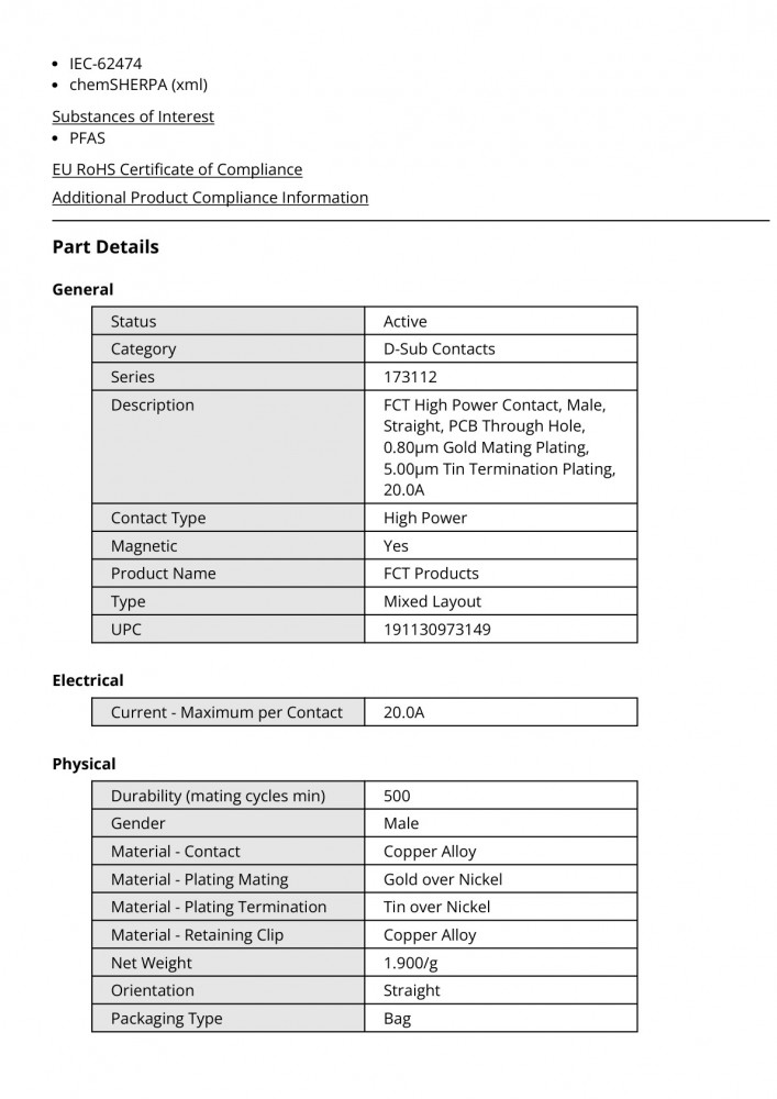 MOLEX 1731121210 technical document page 2