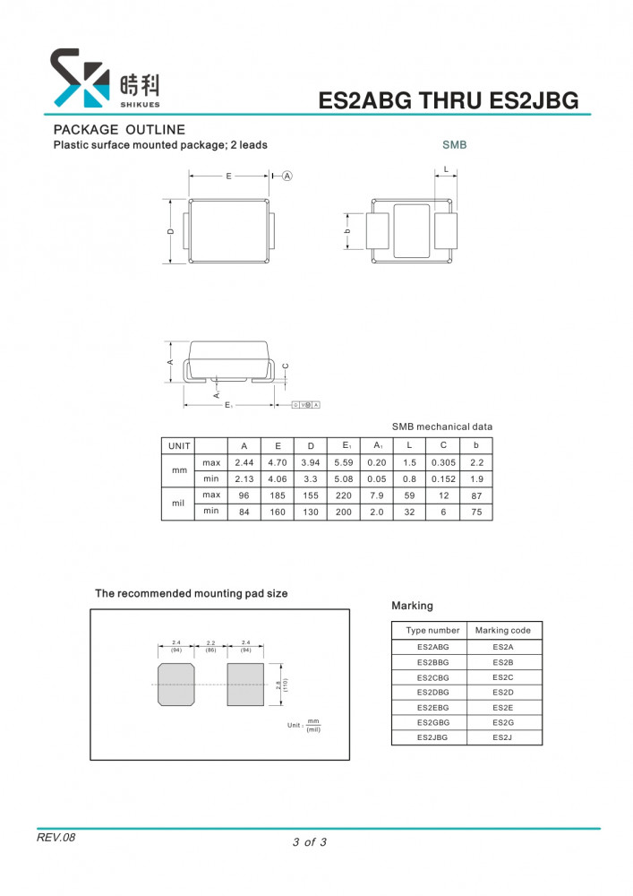 ES2CBG datasheet page 3