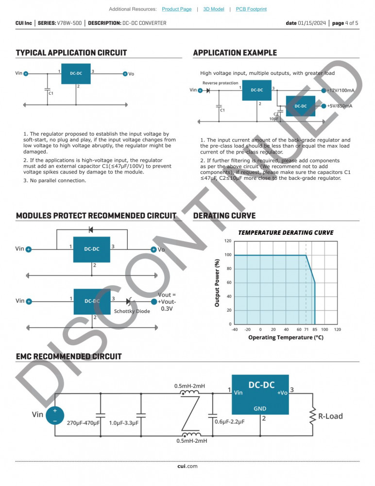 CUI V7803W-500R datasheet page 4