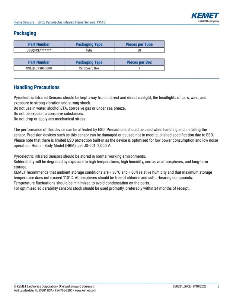 KEMET USEQFCEA455100 datasheet page 6