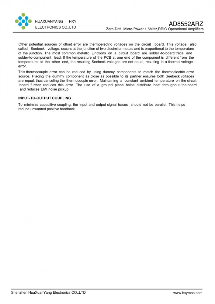 AD8552ARZ datasheet page 10