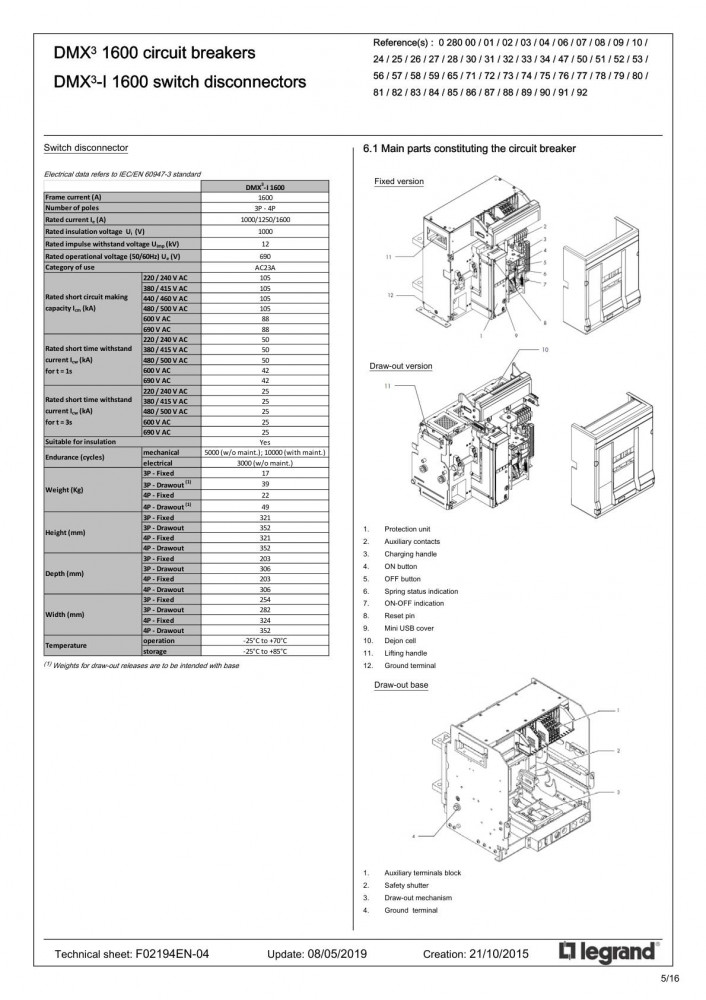 Legrand DMX³ 1600 datasheet page 5
