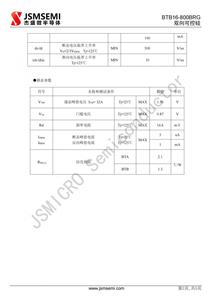 BTB16-800BRG-JSM datasheet page 3