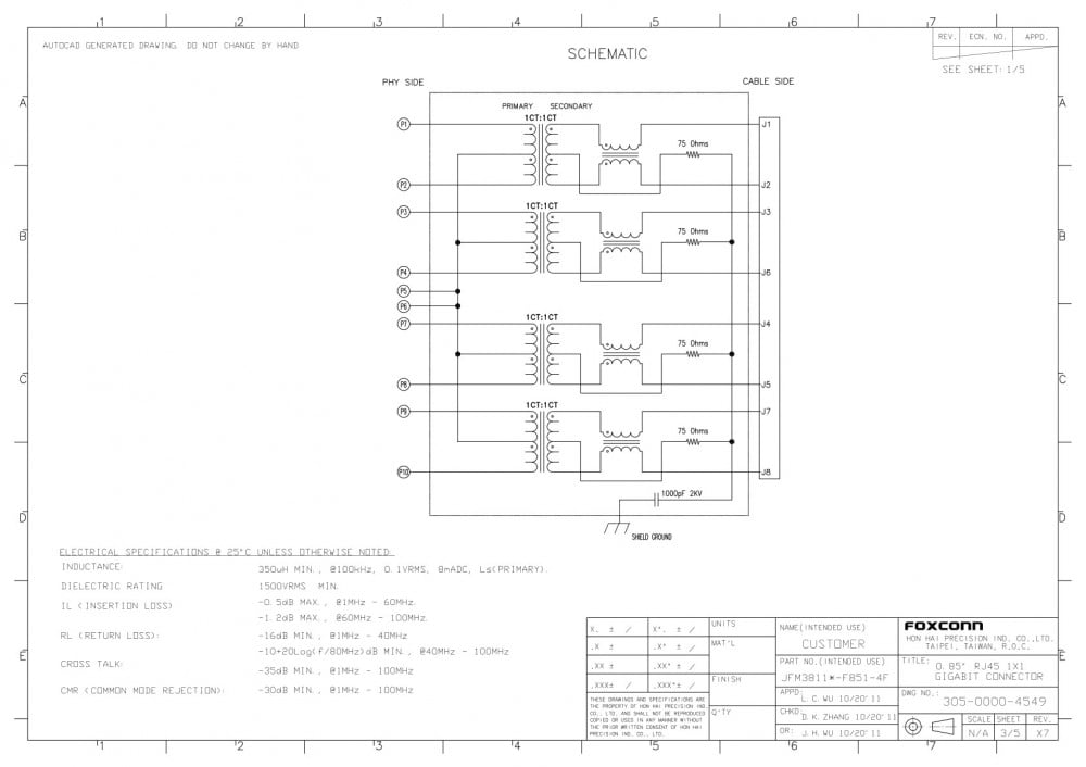 FOXCONN JFM3811A-F851-4F drawing page 3