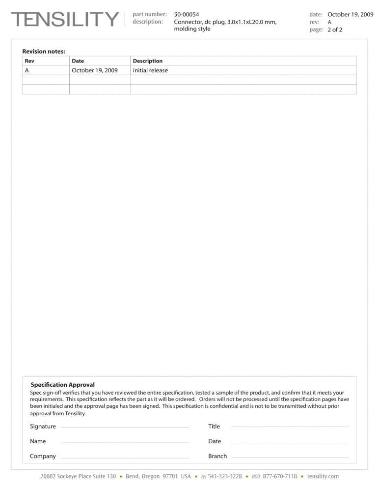 50-00054 specification drawing page 2