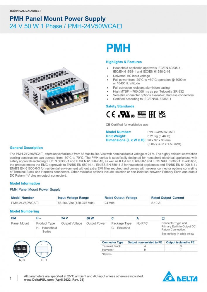 PMH-24V50WCAA datasheet page 1