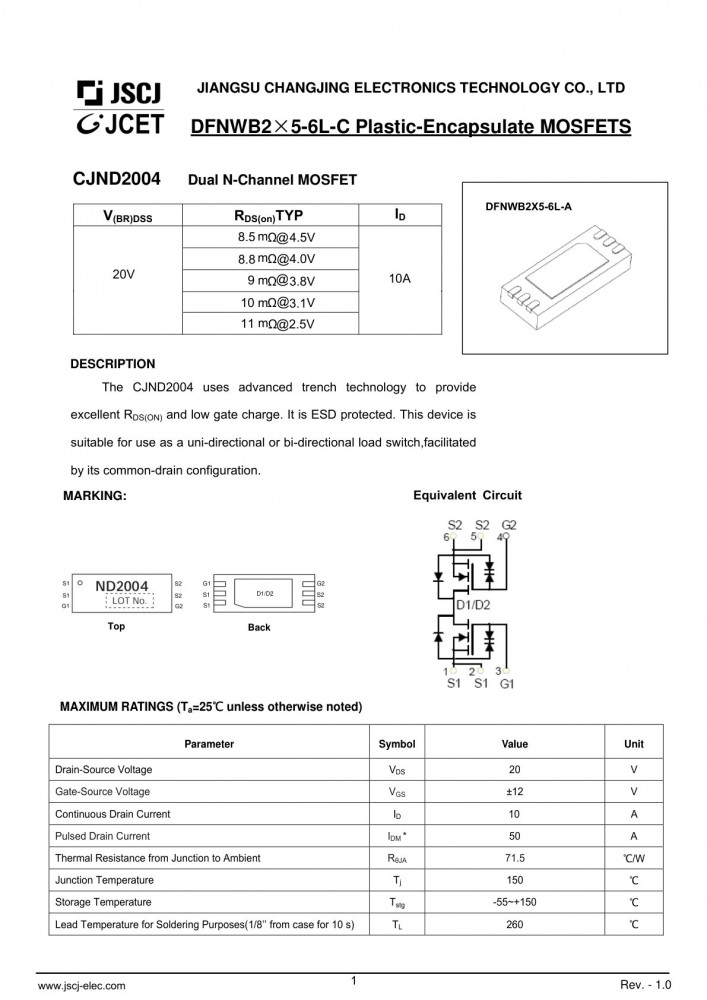 CJND2004 datasheet page 1