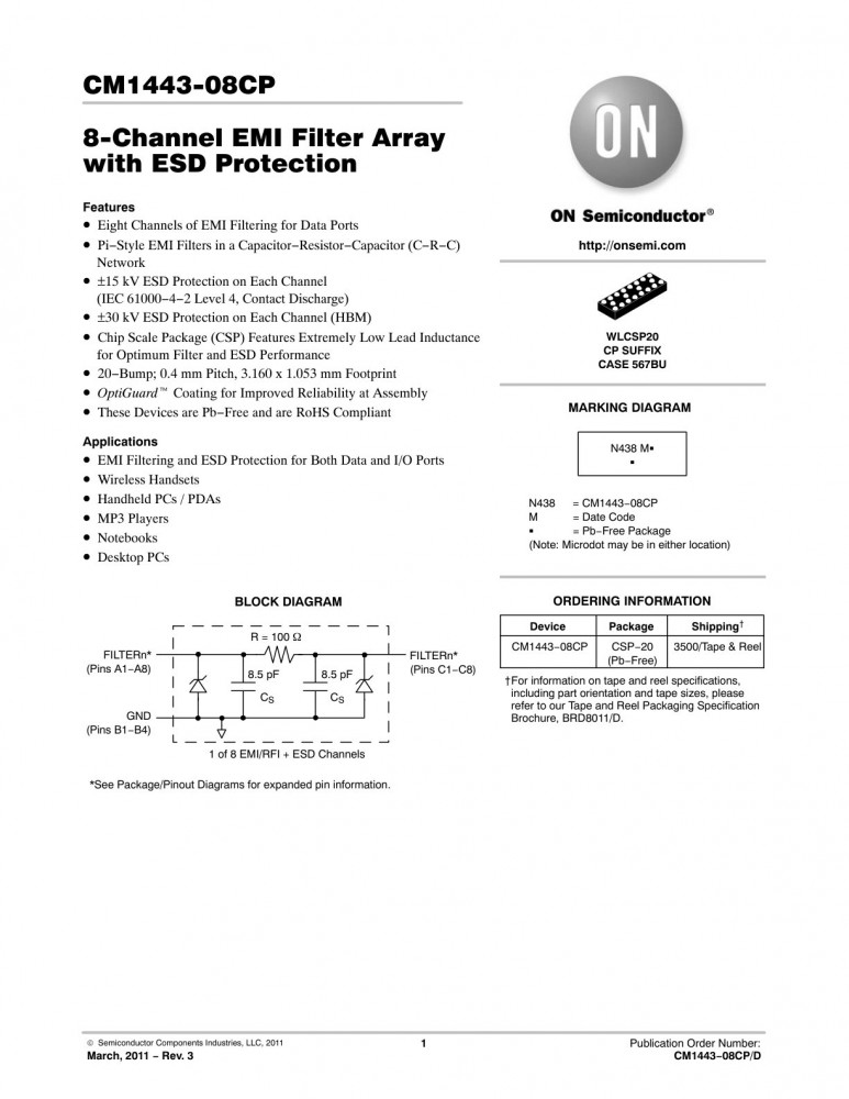CM1443-08 datasheet page 1