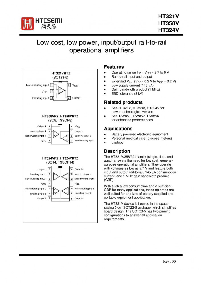 HT358VRZ datasheet page 1