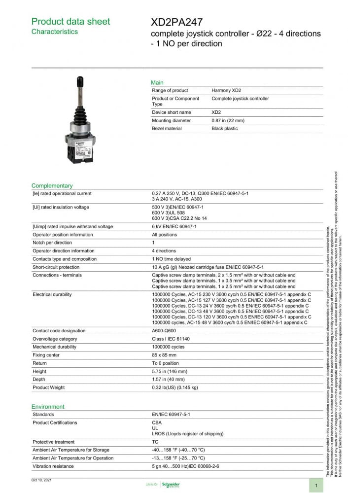 XD2PA247 technical document page 1