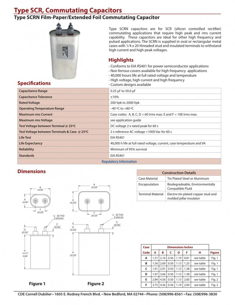 SCRN capacitor datasheet page 1
