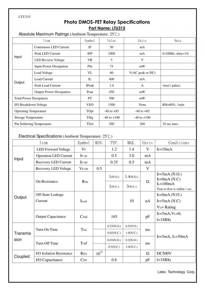 LTU315 datasheet page 2