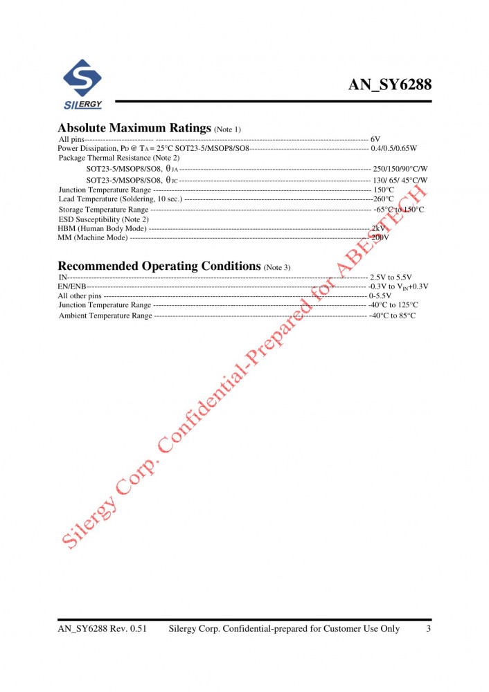 SY6288 datasheet page 3