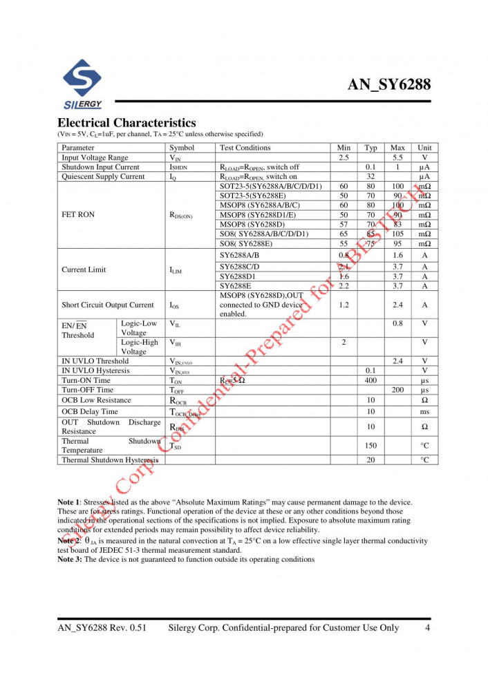 SY6288 datasheet page 4
