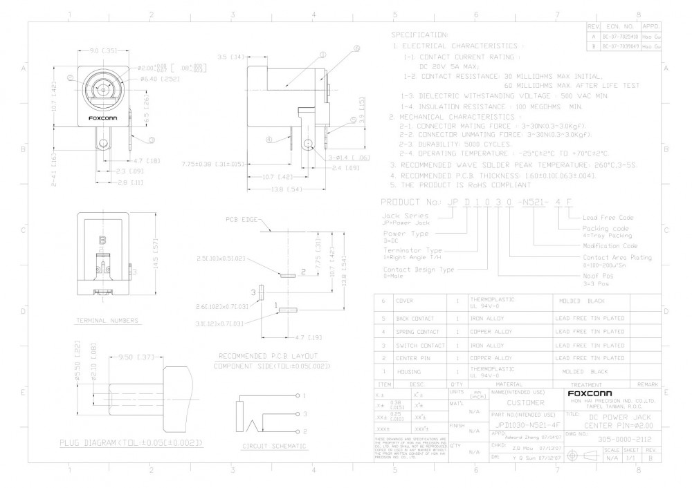 FOXCONN JPD1030-N521-4F technical document preview