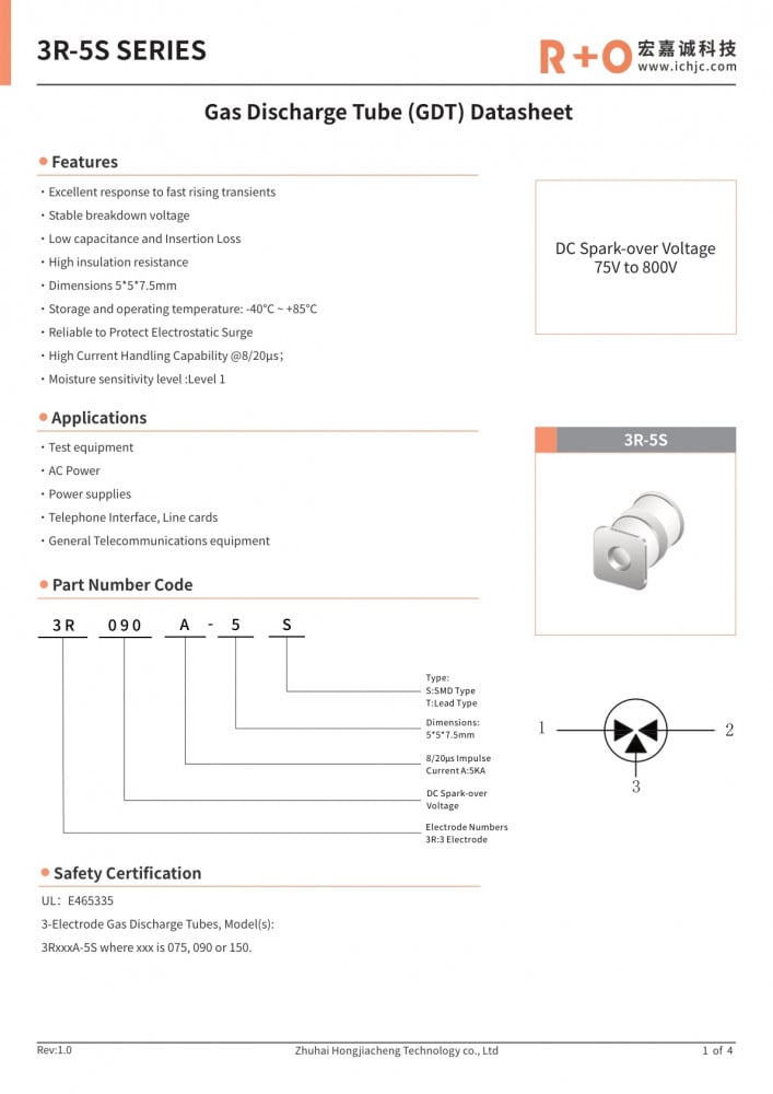 3R090A-5S datasheet page 1