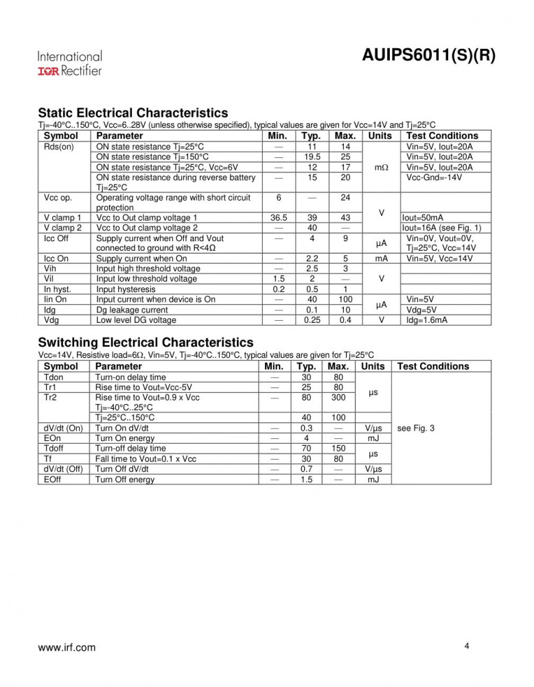 AUIPS6011STRL datasheet page 4