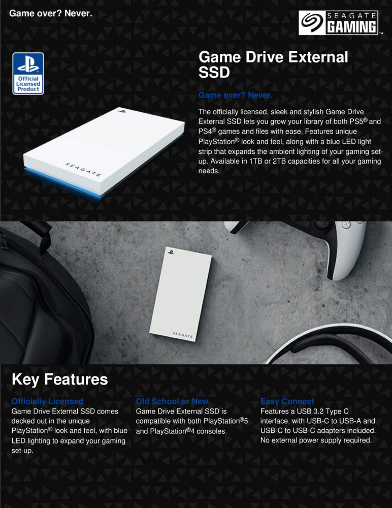 Seagate Game Drive External SSD product document, page 1