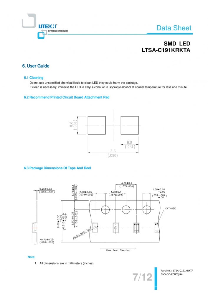 LTSA-C191KRKTA datasheet page 8