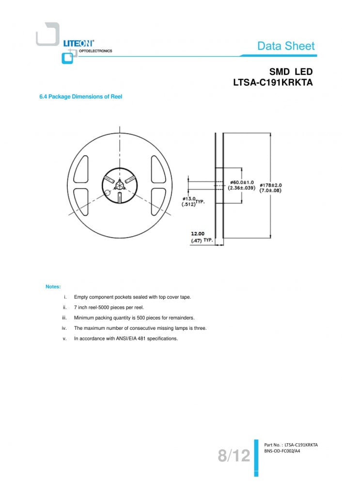 LTSA-C191KRKTA datasheet page 9