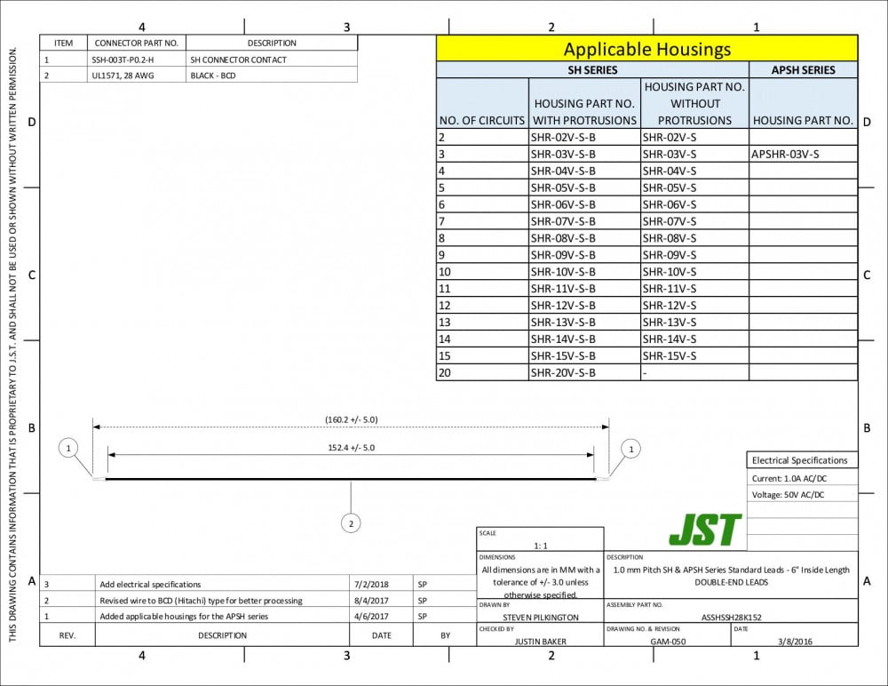 JST ASSHSSH28K152 technical document page