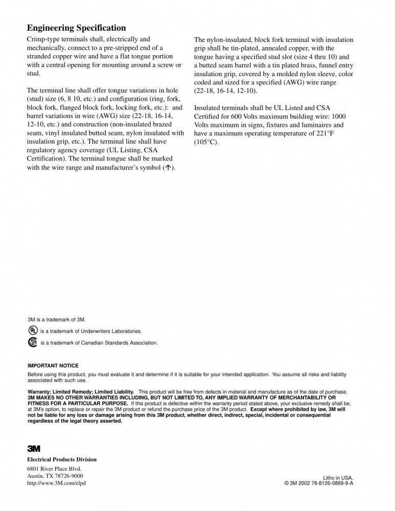 3M BS-33-8-NB technical document page 2