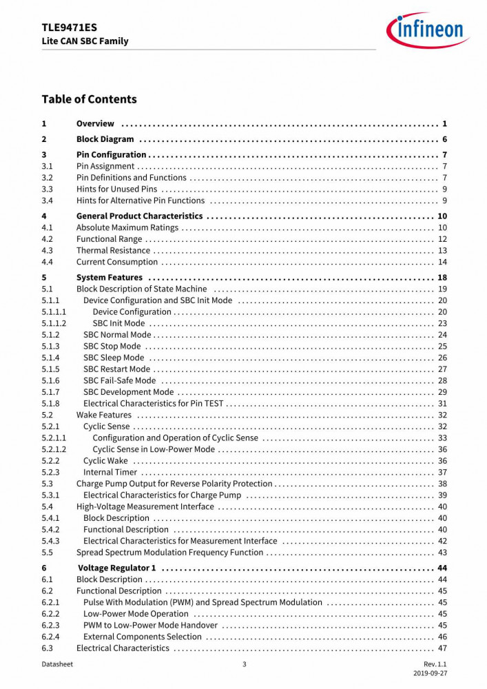 TLE9471ES datasheet page 3