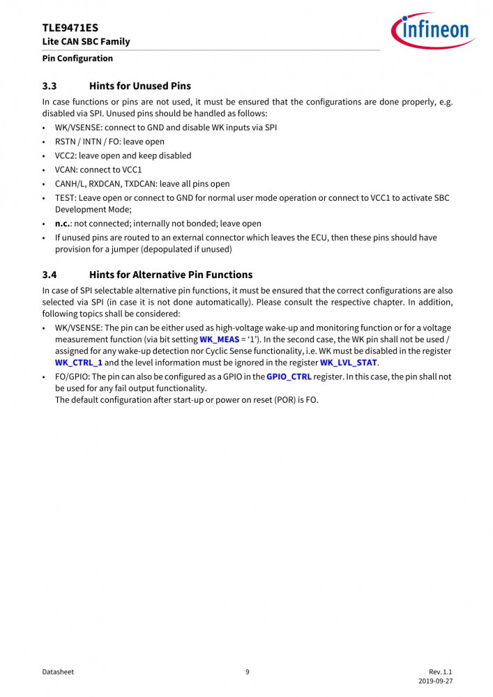TLE9471ES datasheet page 9