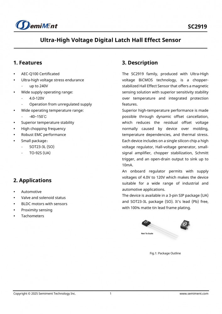 SC2919 datasheet page 1