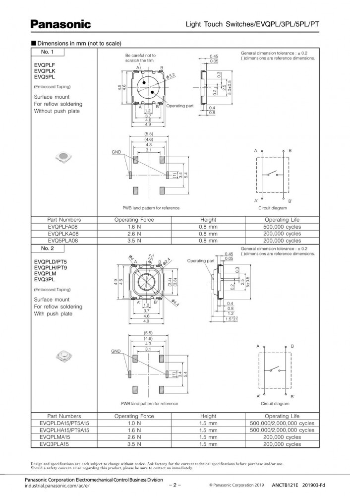 EVQPLFA08 technical document page 2