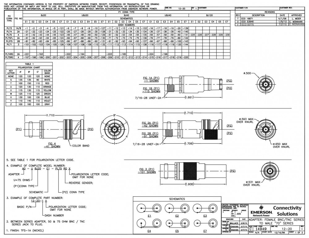 ADBJ20 connector configuration cross-reference drawing