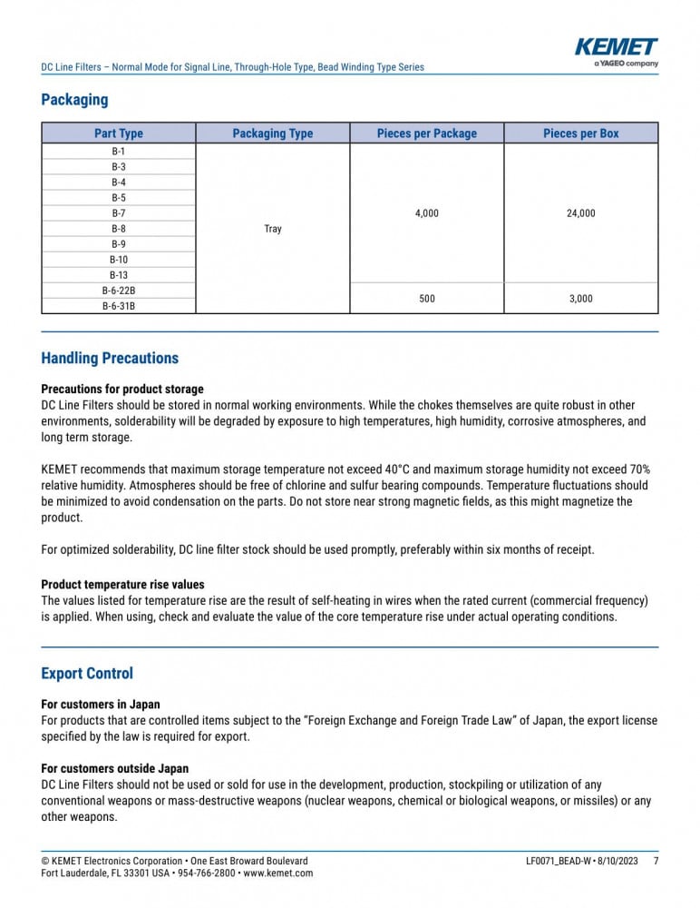 KEMET B-13 datasheet page 7