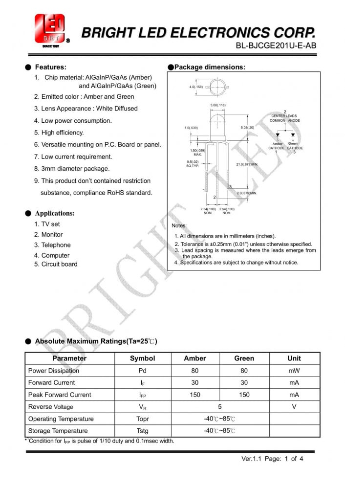 BL-BJCGE201U-E-AB datasheet page 2