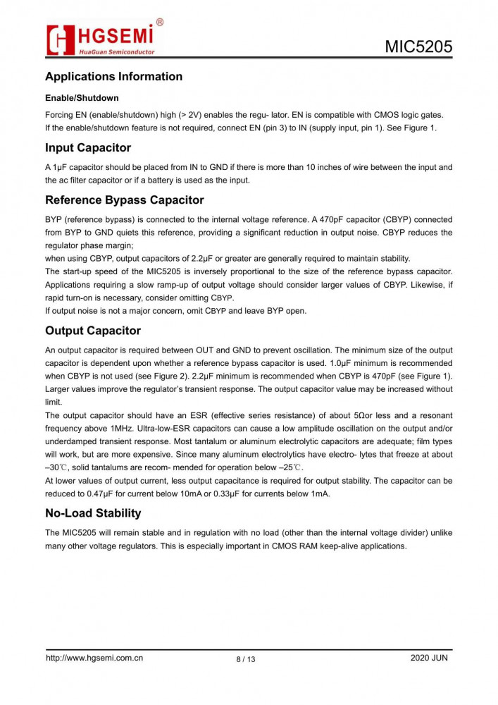 MIC5205 technical document page 8