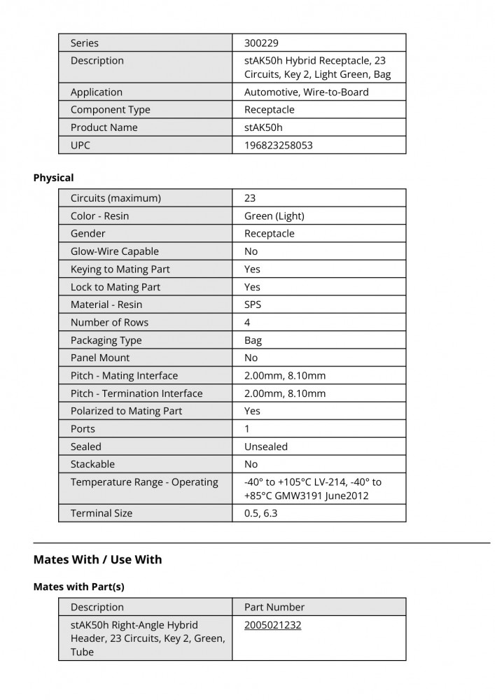 Technical document image 2 for MOLEX 3002290002