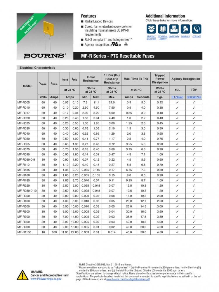 MF-R Series datasheet page 1