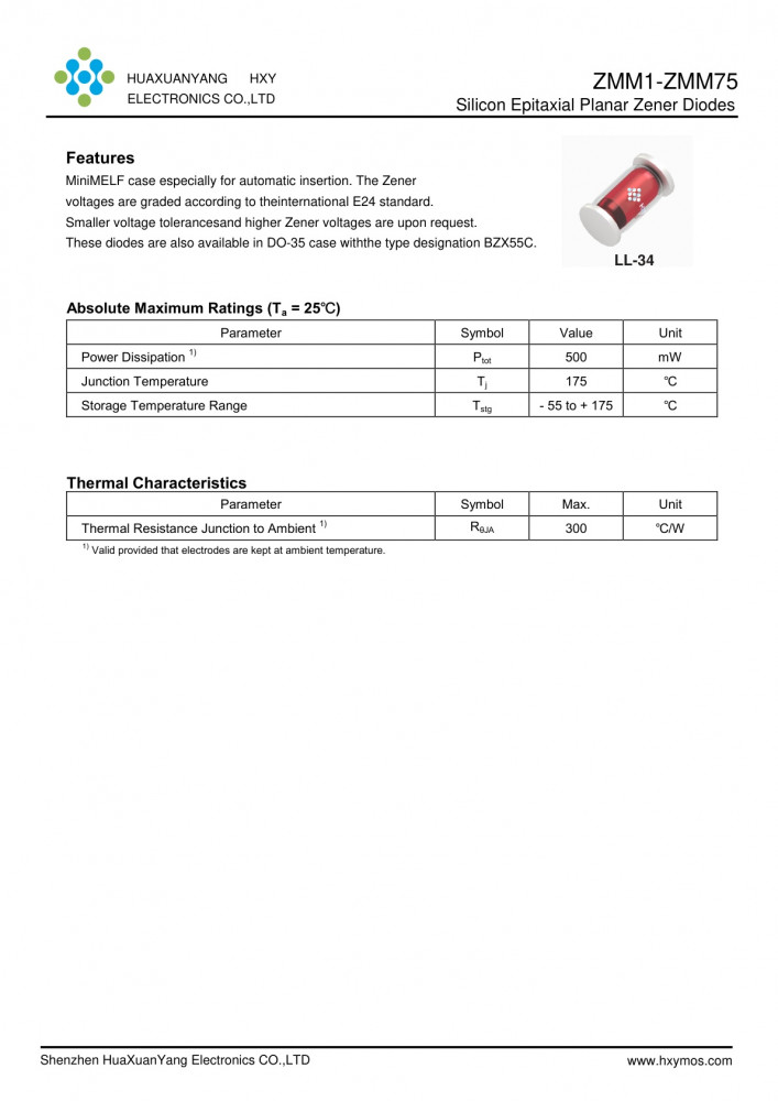 ZMM24 datasheet page 1