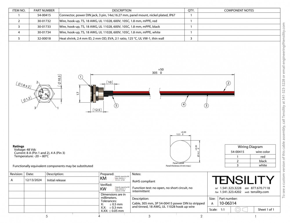 Tensility International 10-06314 product drawing