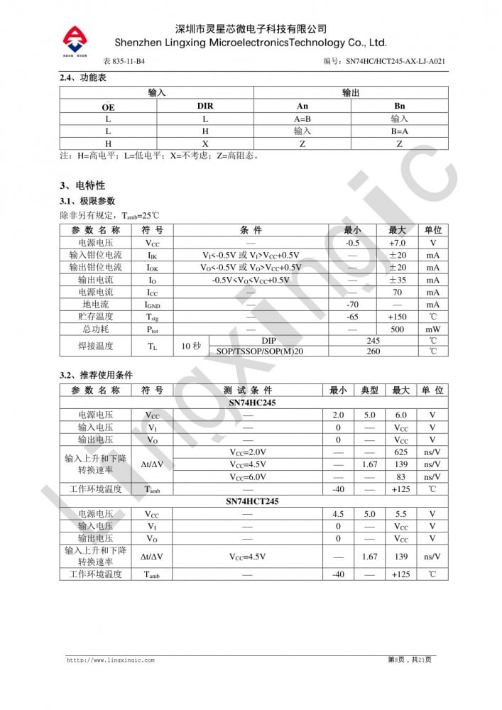 SN74HCT245 datasheet page 8