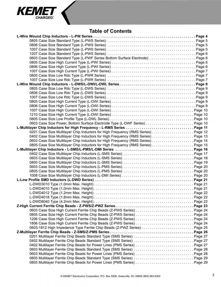 KEMET catalogue page 3
