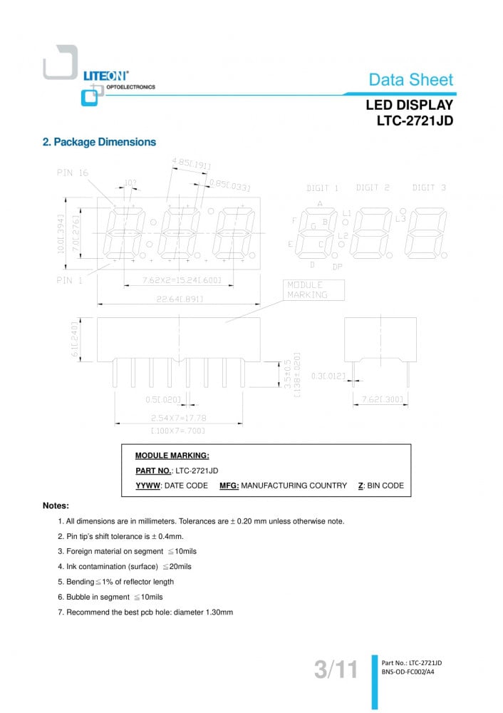 LTC-2721JD datasheet page 4