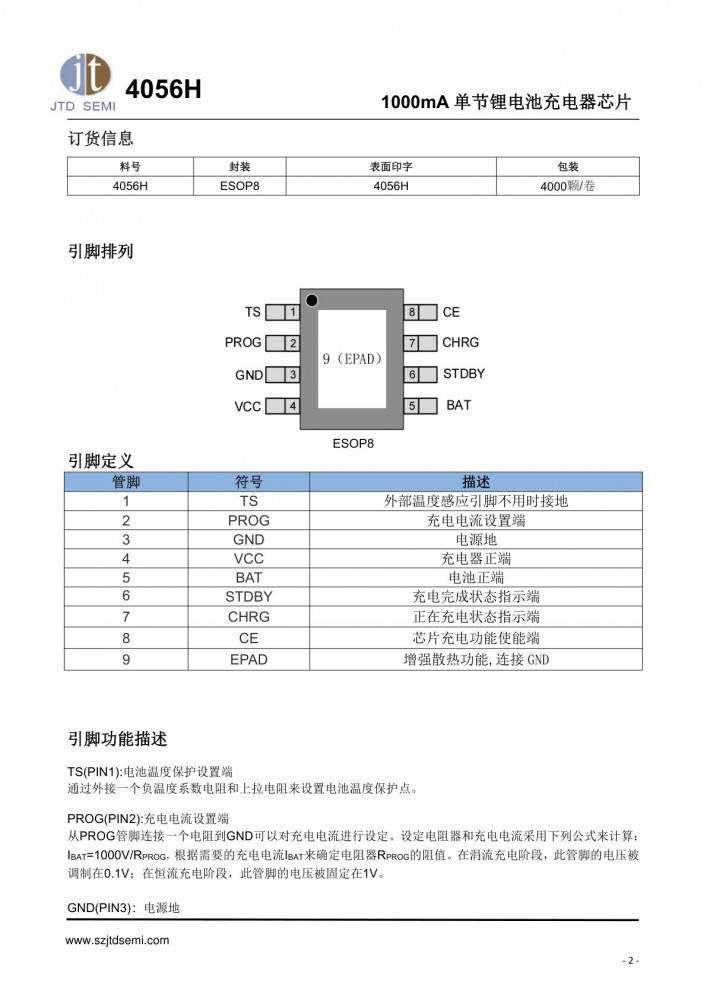 JTD4056H datasheet page 2